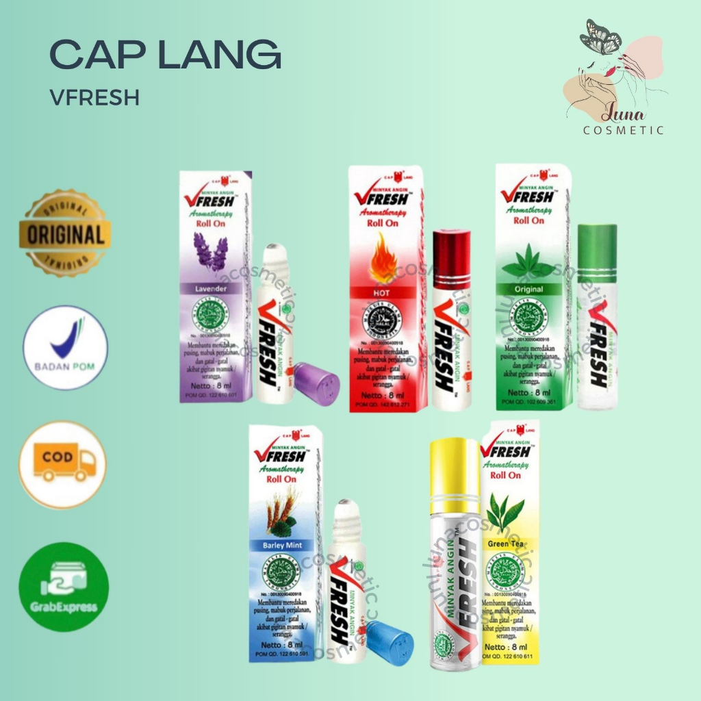 Jual VFRESH MINYAK ANGIN AROMATHERAPY ROLL ON HOT ORIGINAL CAP LANG ...