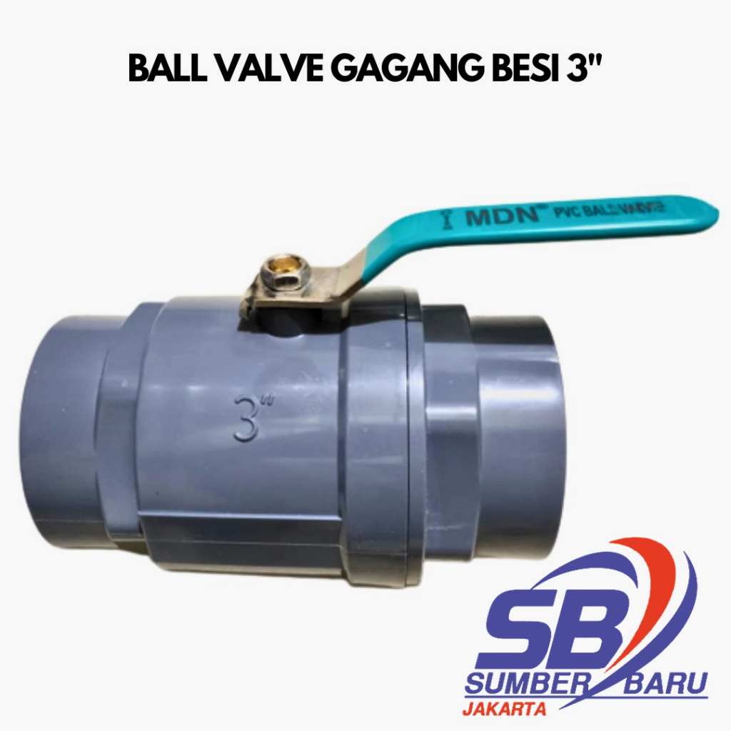 Jual MDN Ballvalve Ball Valve Stop Kran 3" Inchi PVC Polos gg STAINLESS ...