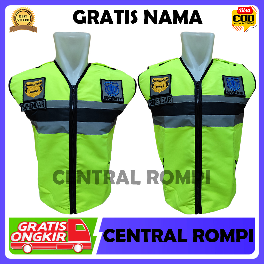 Jual Rompi Satpam/Security Model Palang Bahan Taslan Premium Anti Air ...