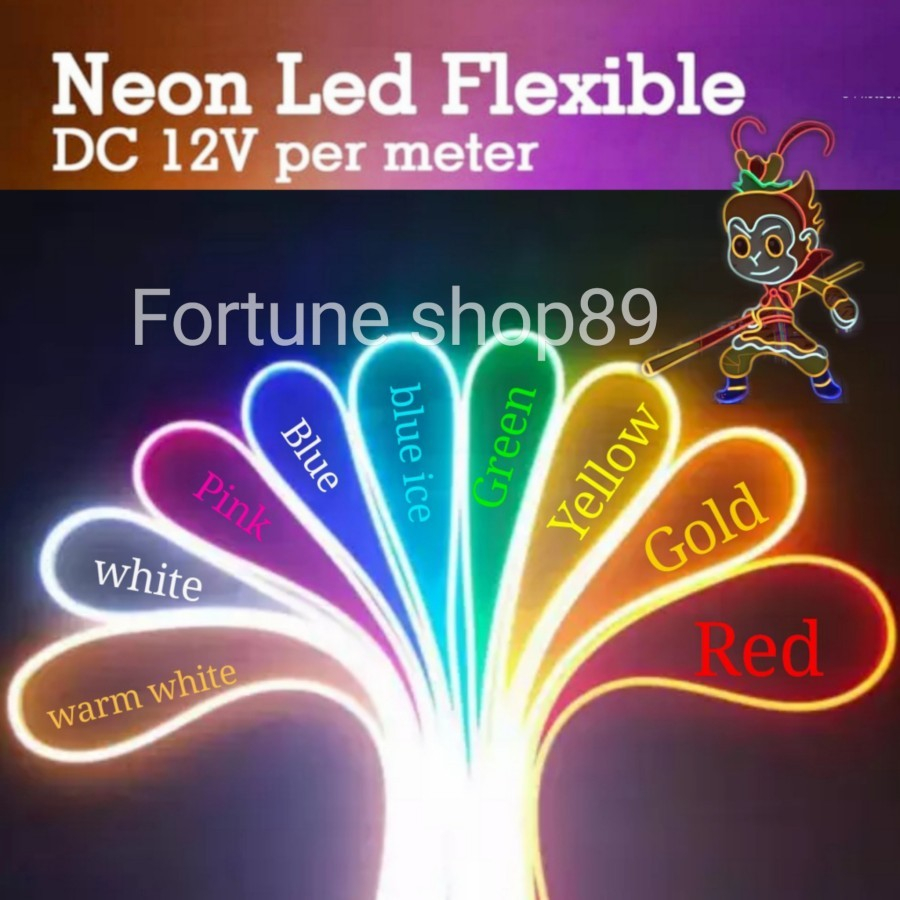 Jual Lampu LED Neon Flex 5M DC 12V 220V + Adaptor | Shopee Indonesia