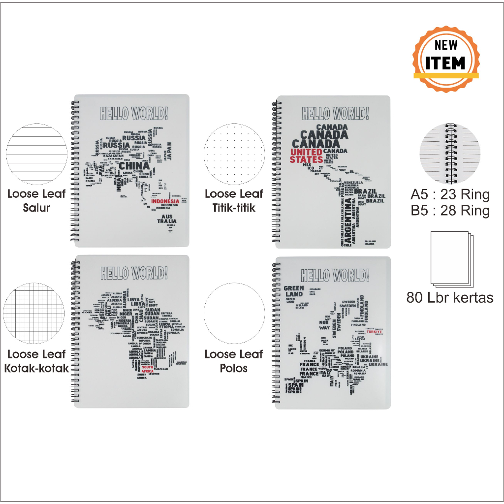 Jual Notebook Spiral A5/B5 EAGLE Buku Tulis Buku Catatan Diary Motif ...