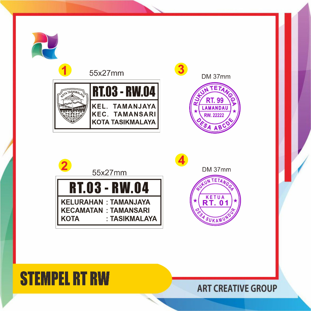 Jual cap stempel rt rw kelurahan desa kecamatan kota Stempel otomatis ...
