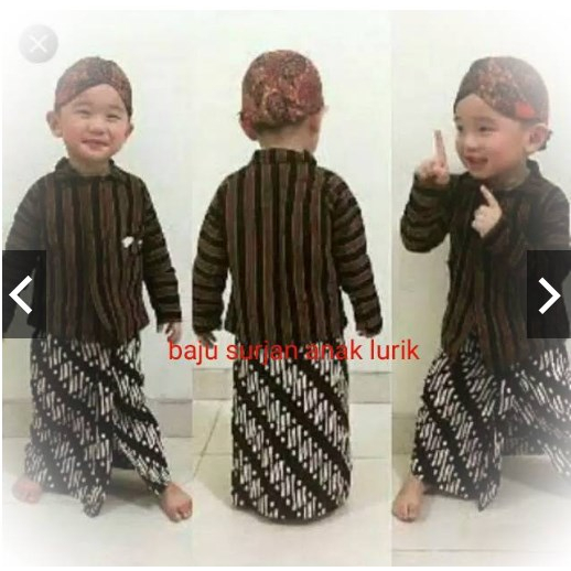 Jual Baju Surjan Lurik Anak Beskap Anak Motif Lurik | Shopee Indonesia