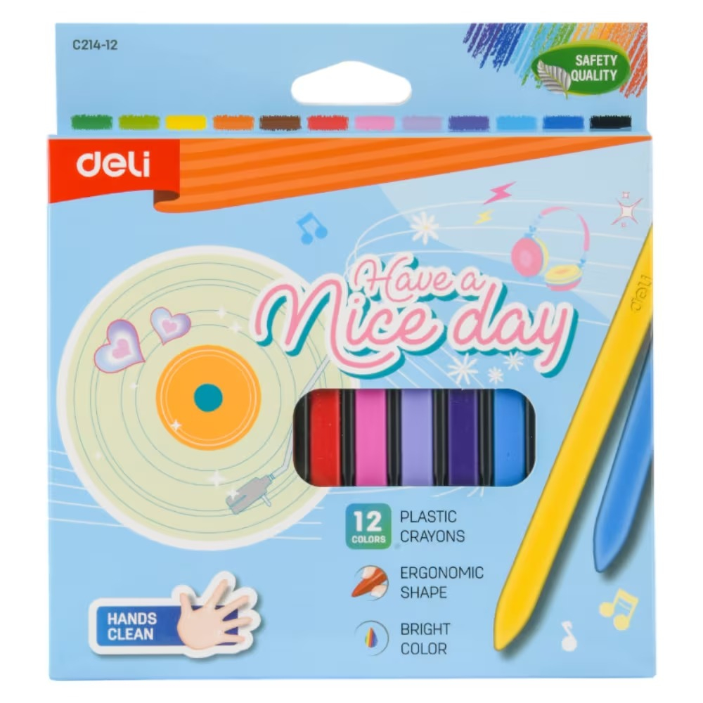 Jual DELI - CRAYON PLASTIC / CAT CRAYON / PEWARNA CRAYON CC214-12 ISI ...