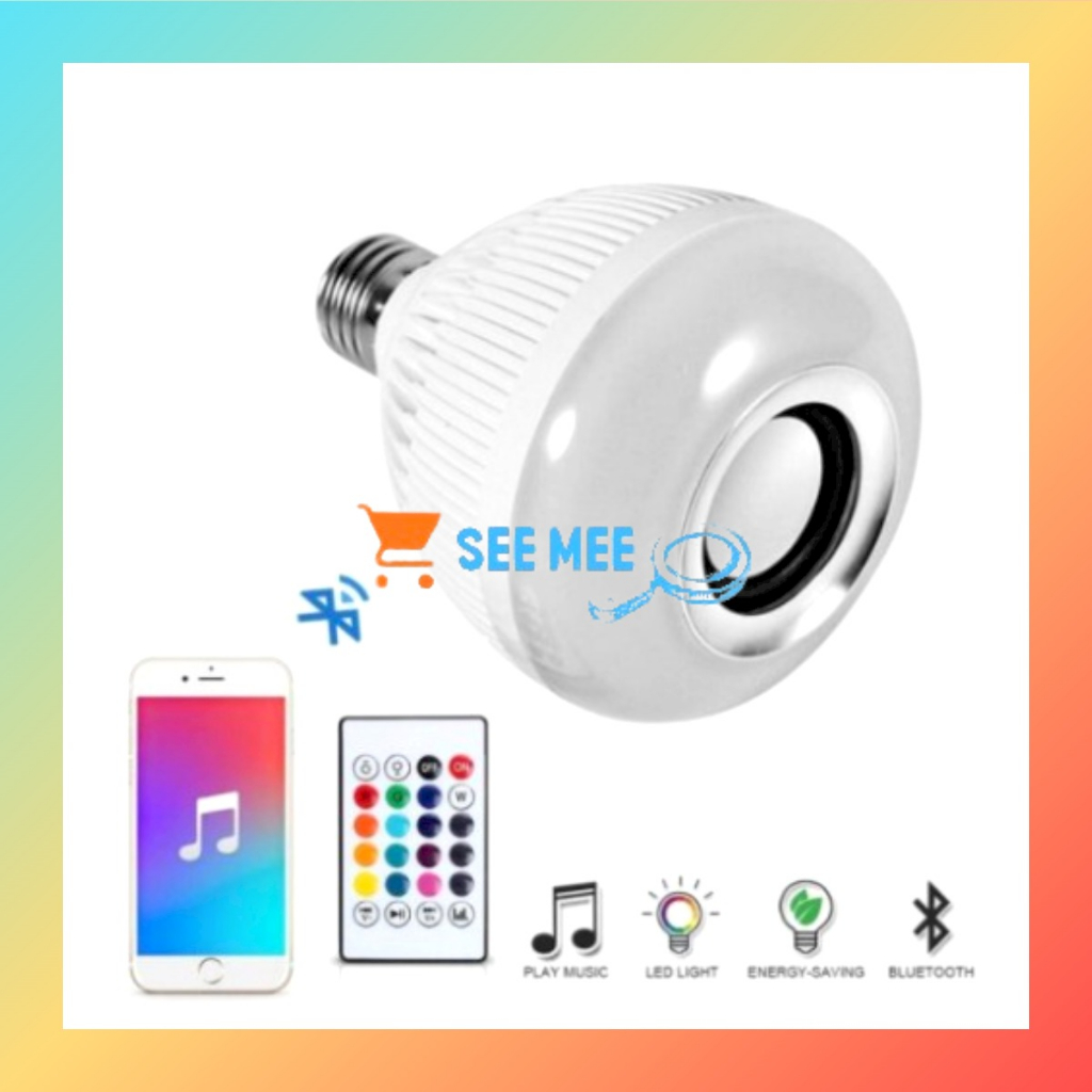 Jual ( SEE ) Speaker Bohlam Lampu LED musik Bluettooth plus Remote ...
