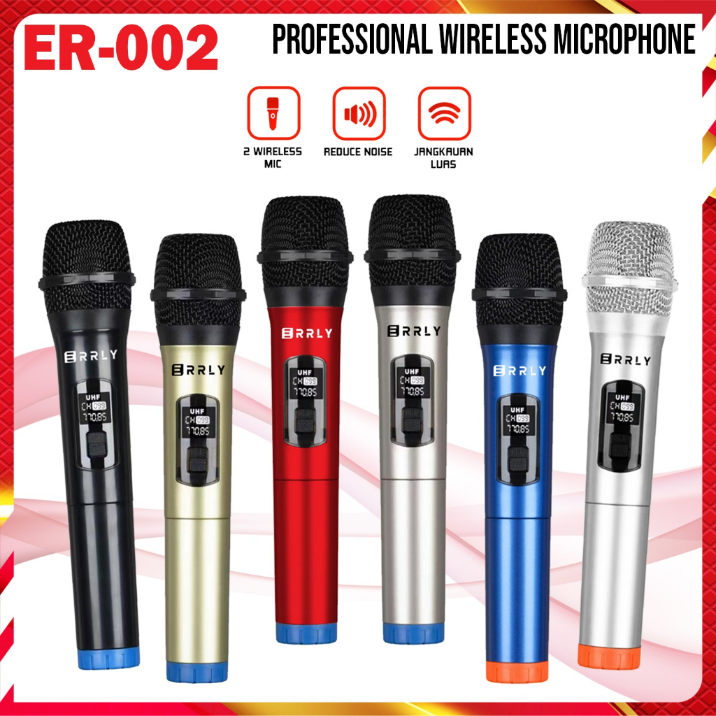 Jual Mic Karaoke Microphone Wireless Tanpa Kabel MIC2 MIC1 ERRLY ER001 Single ER002 Dual Digital ...
