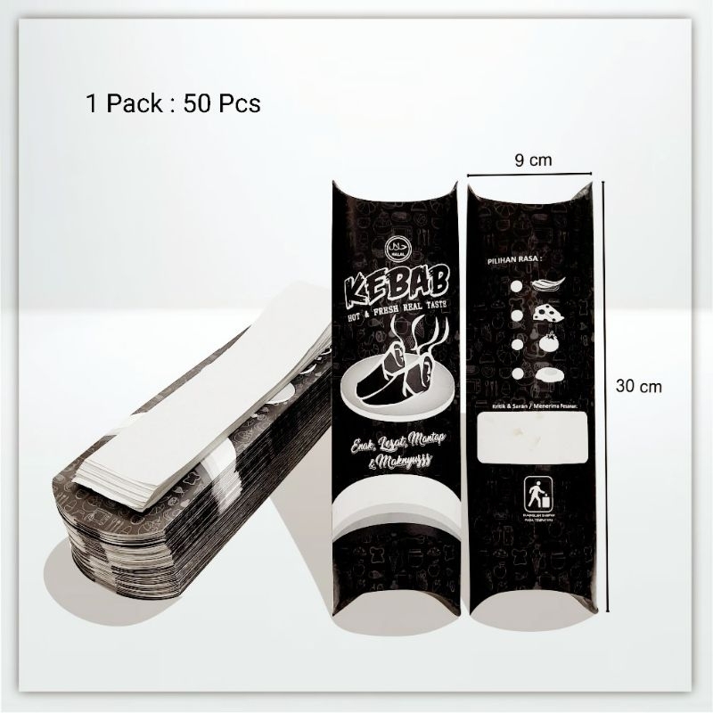 Jual Bungkus kebab kemasan box kebab jumbo 50 pcs | Shopee Indonesia