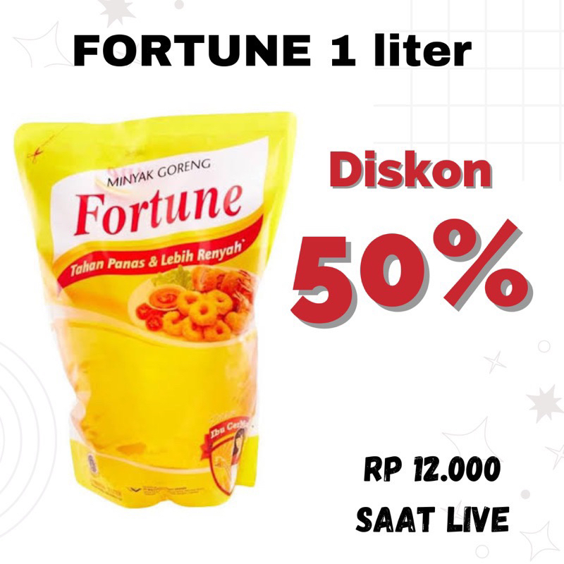 Jual Ready MINYAK GORENG FORTUNE 1 Liter original minyak goreng fortune ...
