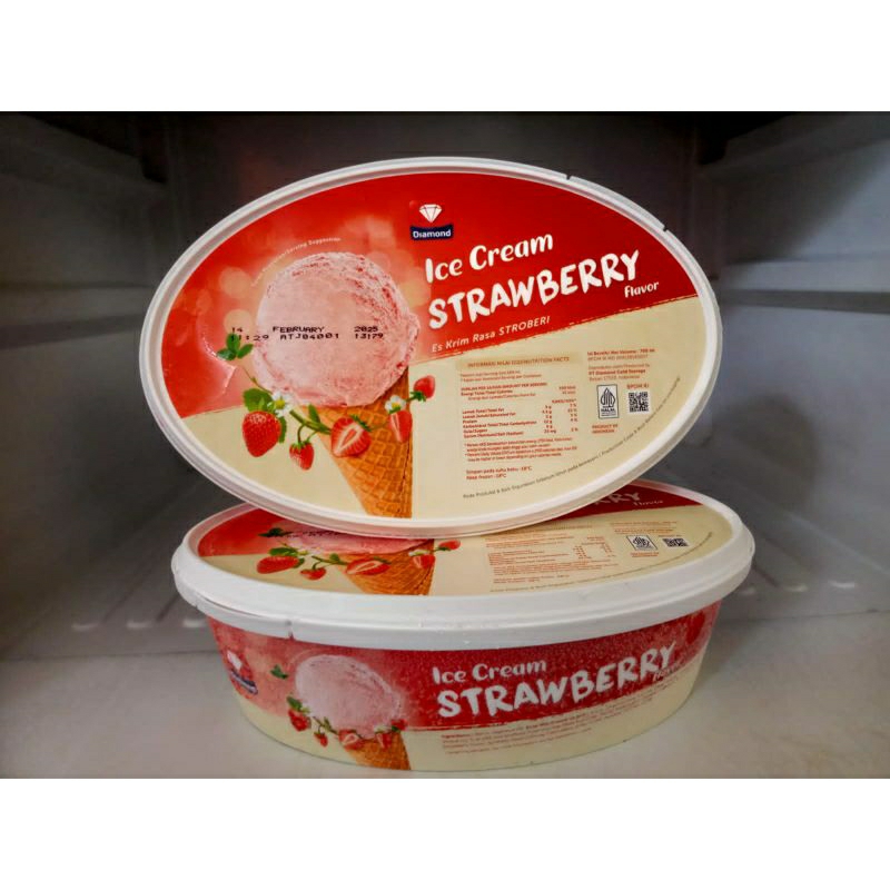 Jual Ice Cream / Es Krim Diamond 700ml - STRAWBERRY | Shopee Indonesia