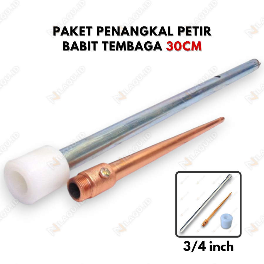 Jual Paket Tombak Anti Petir / Splitzen Babit Tembaga 30 cm (3/4 inch ...