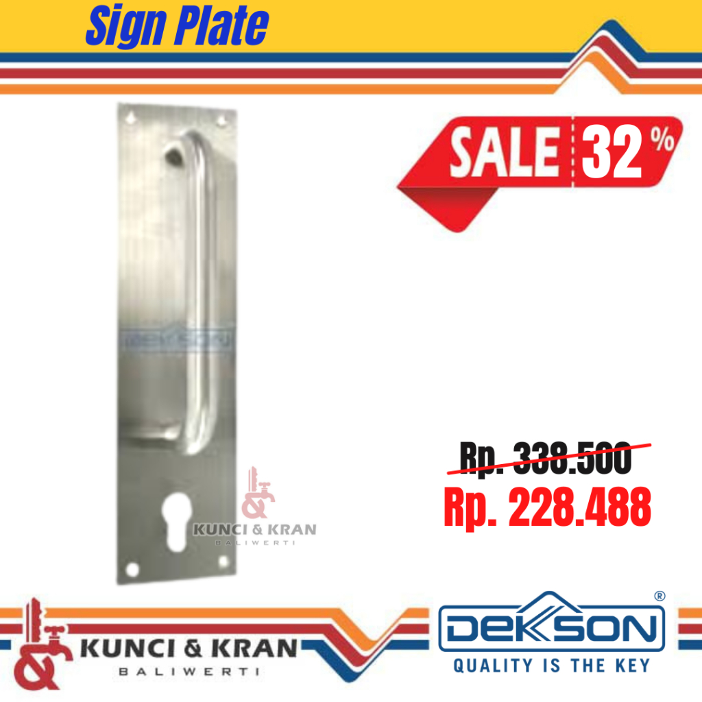 Jual Sign Plate Dekkson SP003 HDL + Cyl hole SSS Handle Pintu Stainless Steel | Shopee Indonesia