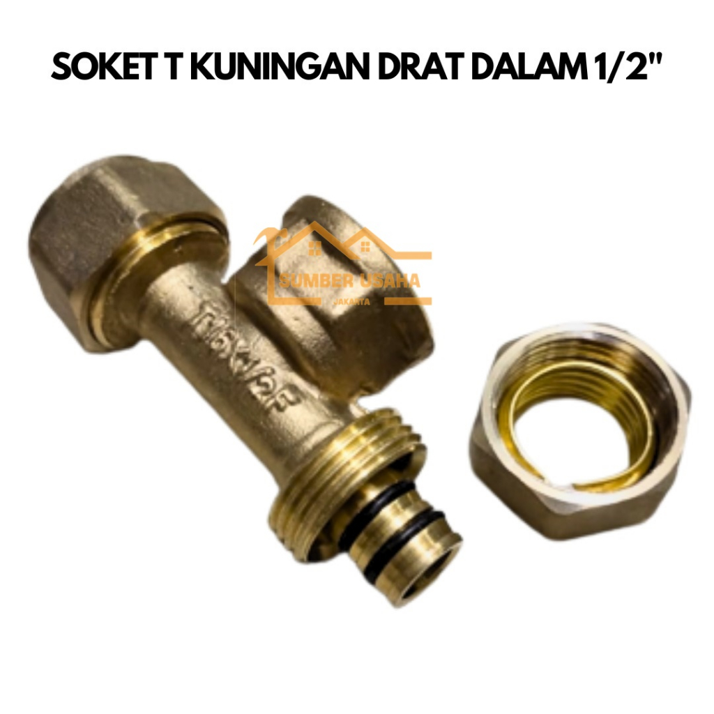 Jual SAMBUNGAN AIR PANAS , TEE SAMBUNG 1/2 INCH DRAT DALAM KUNINGAN SUJ | Shopee Indonesia