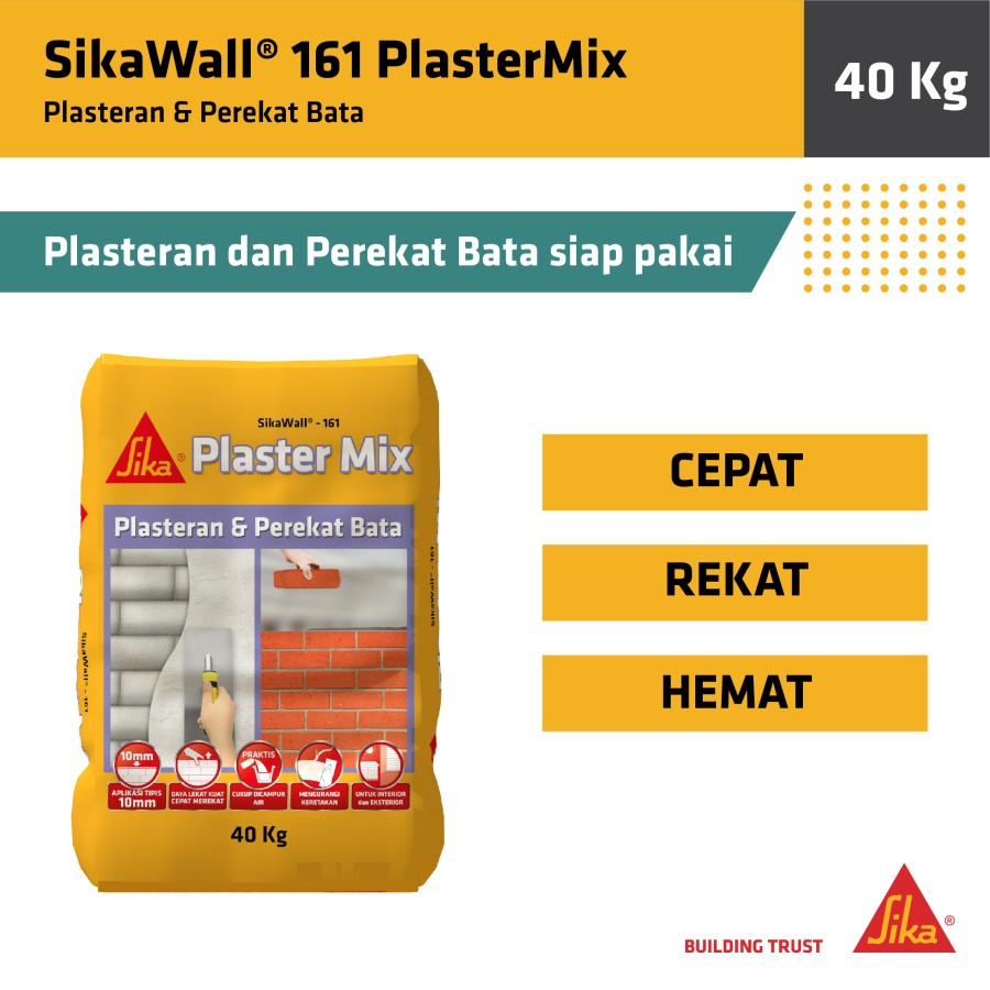 Jual Sika - SikaWall 161 PlasterMix Plasteran Perekat Bata Mortar ...
