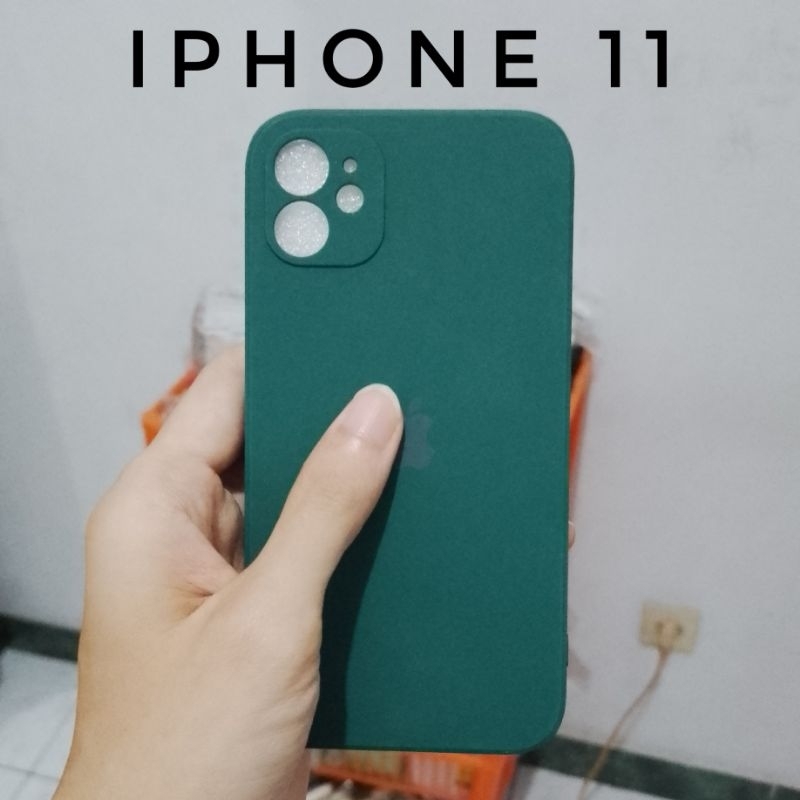 Jual Casing iPhone 11 Square Edge Soft Case Logo Apple Dark Green Hijau ...