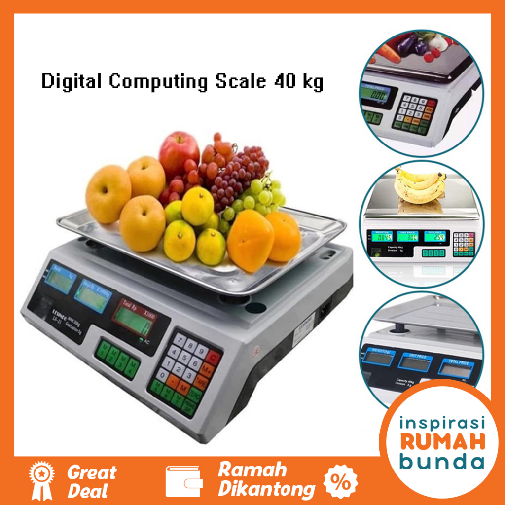 Jual Digital Computing Scale 40 kg Double Display - Timbangan Buah 40kg | Shopee Indonesia