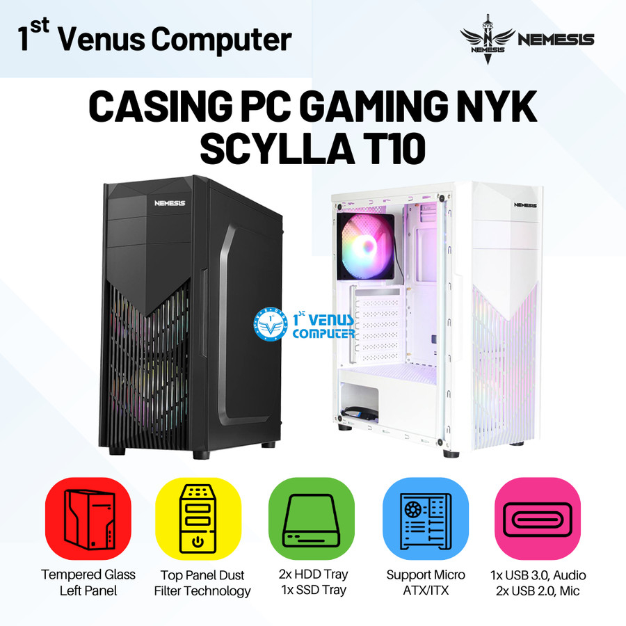 Jual CASING PC GAMING NYK SCYLLA T10 MID KESING PC NYK T10 NEW / CASE04 ...