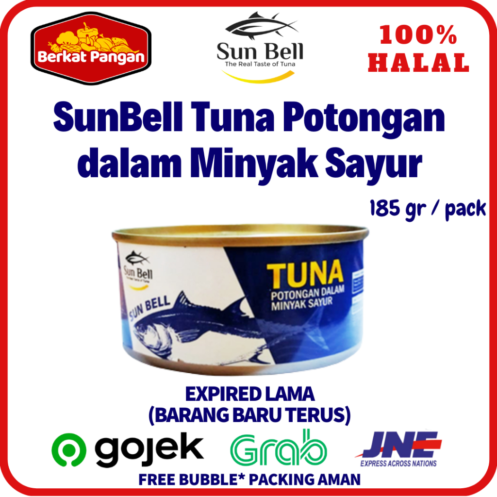 Jual SUN BELL Tuna Chunk in Vegetable Oil 185gr, Ikan Tuna Kaleng ...