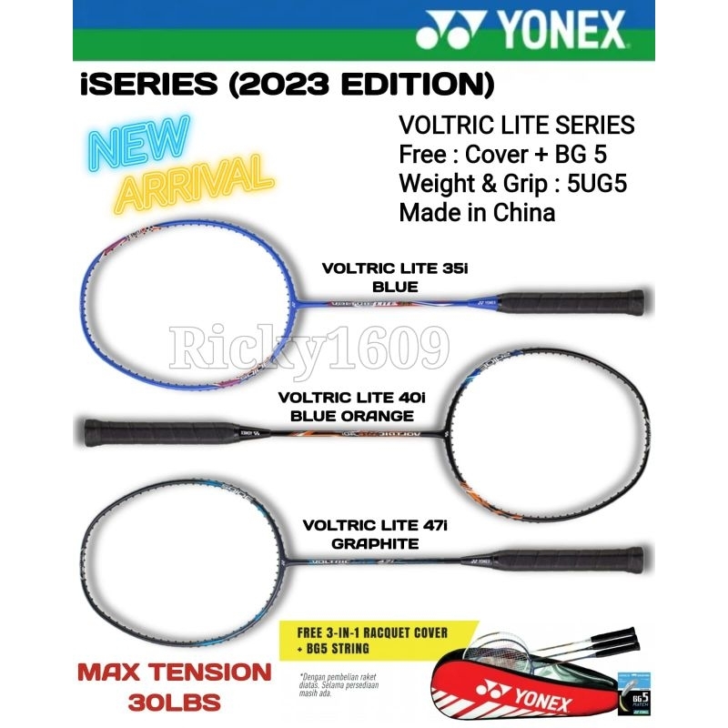 Jual RAKET BADMINTON YONEX VOLTRIC LIGHT 35i / 40i / 47i (i SERIES 2023 ...