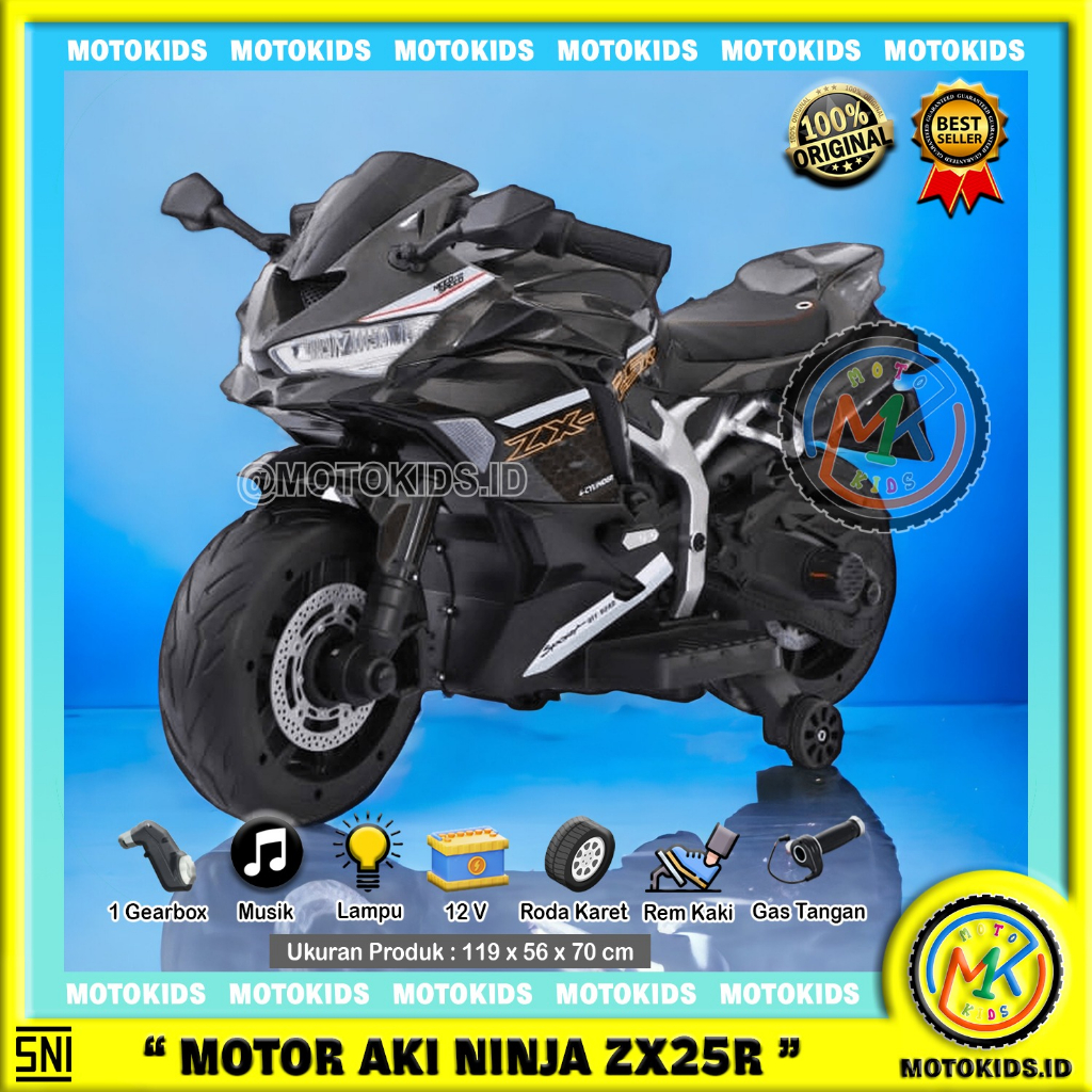 Jual Mainan Motor Aki Anak NINJA H2R MOTOKIDS MO KIDZ MOB 3066 KAWASAKI ...