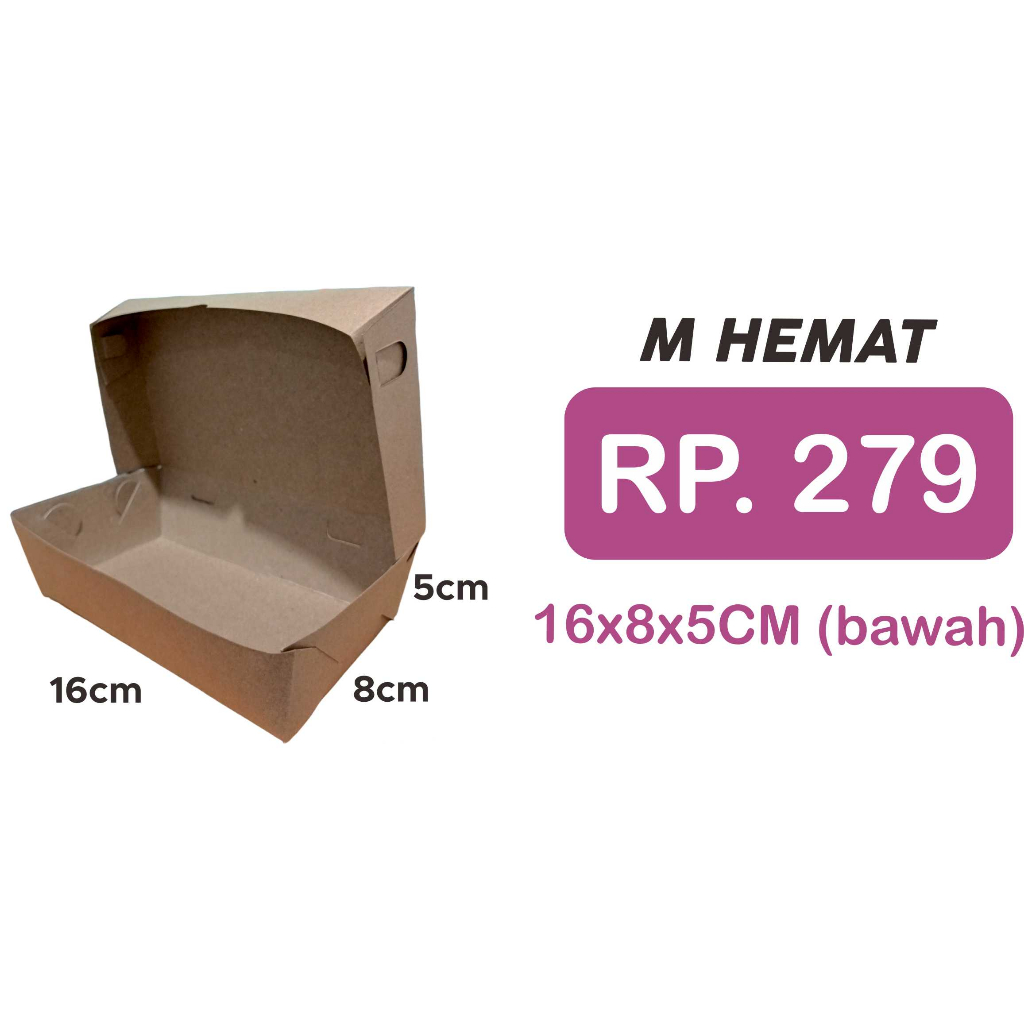 Jual LUNCH BOX PAPER KOTAK BUNGKUS NASI FOOD GRADE KERTAS BAHAN KRAFT ...