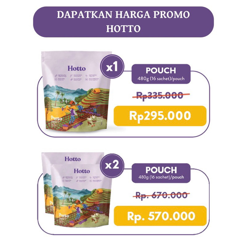 Jual HOTTO PURTO MULTIGRAIN 1 POUCH 16 SACHET HOTTOPURTO PURPLE POTATO - 1 POUCH | Shopee Indonesia