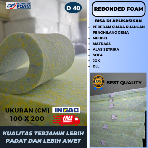 Jual Busa Rebonded D40 200 x 100 x 2cm Rebonded Foam INOAC Busa Matrass ...