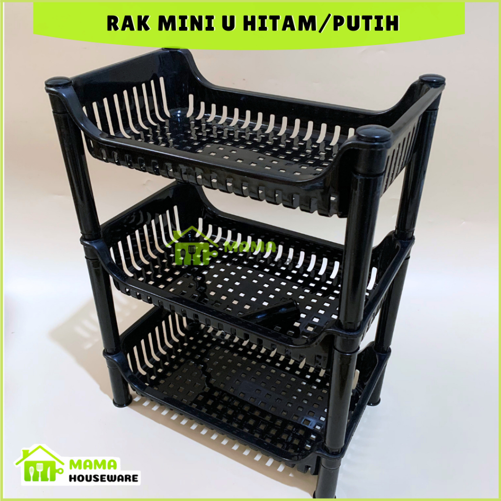 Jual Rak Mini Segi Hitam Putih / Rak Susun 3 / Rak Aesthetic / Rak ...
