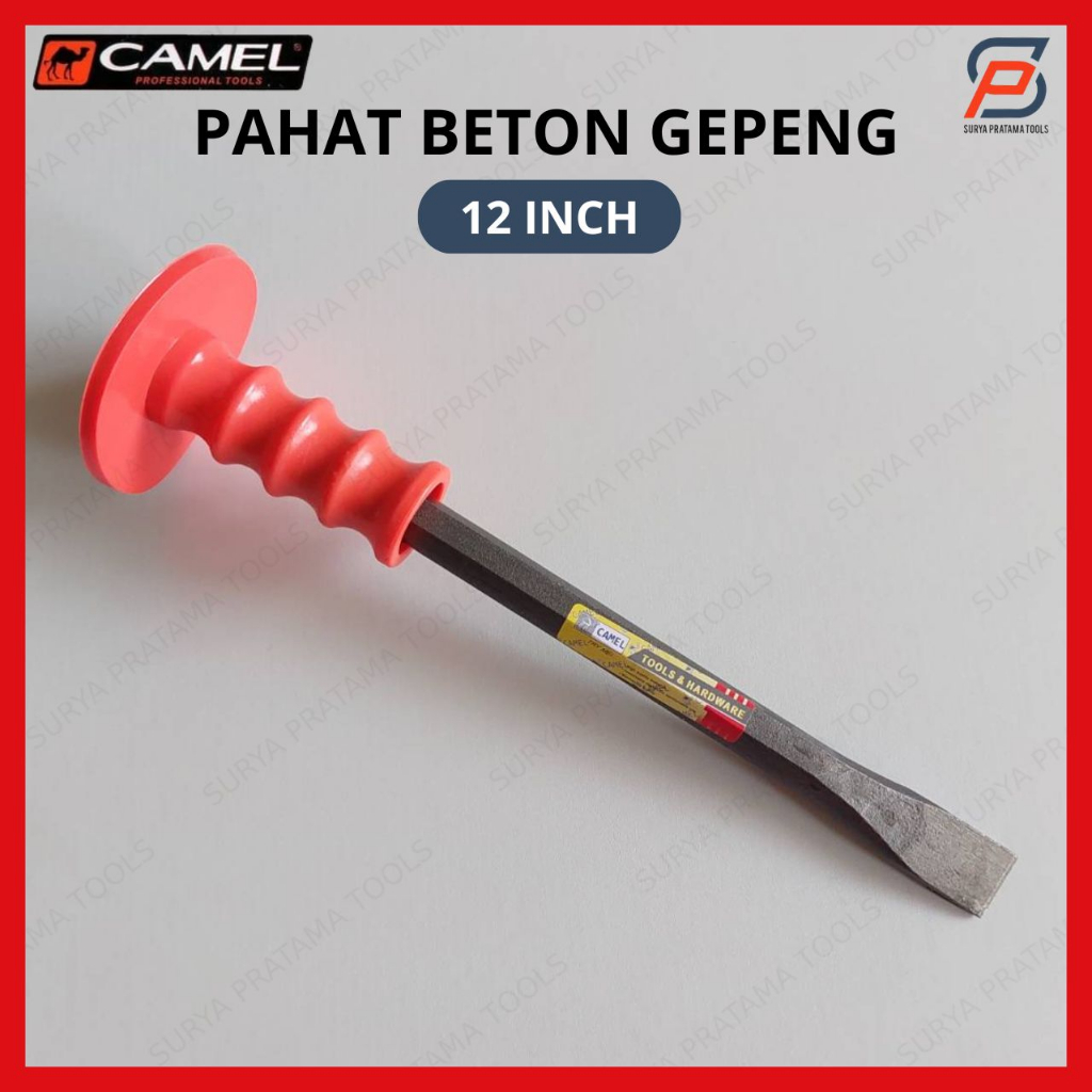 Jual Camel Pahat Beton Batu Topi Gepeng Rata 12" Gagang Bulat Fiber 12 ...