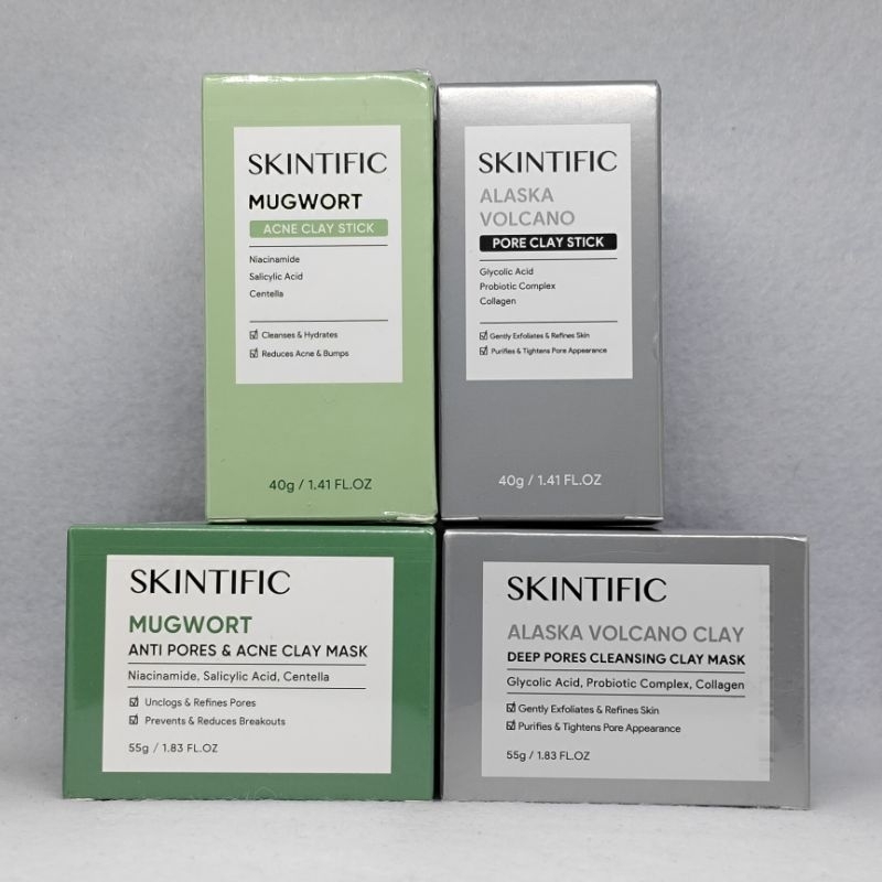 Jual SKINTIFIC Alaska Volcano Pore | Mugwort Acne Clay Stick Mask ...