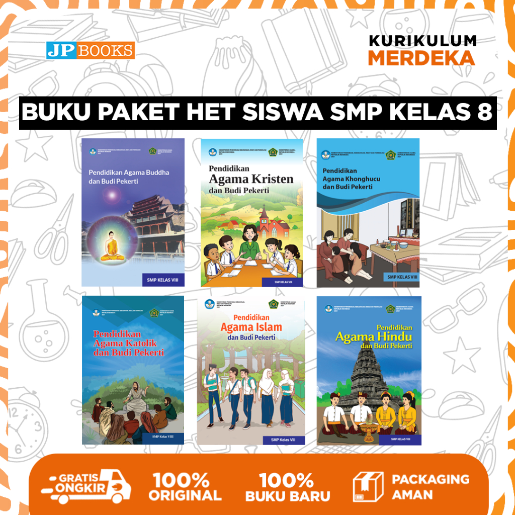 Jual JP Books – (KURIKULUM TERBARU) Buku Siswa / Buku Teks HET Kurmer Sekolah Agama SMP Kelas 8 ...