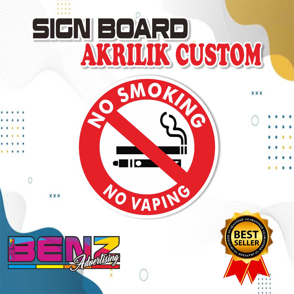 Jual WARNING SIGN SIGNBOARD SIGNAGE SIGNET NO SMOKING KOTAK | Shopee ...