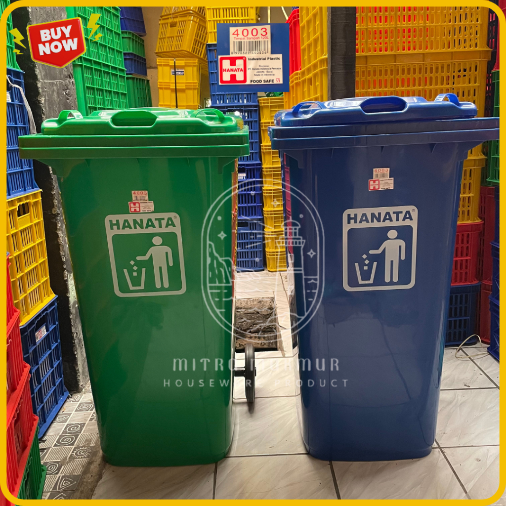 Jual TEMPAT SAMPAH PLASTIK RODA 100 - 120 LITER HANATA 4002-4003 TEMPAT SAMPAH JUMBO TEBAL ...