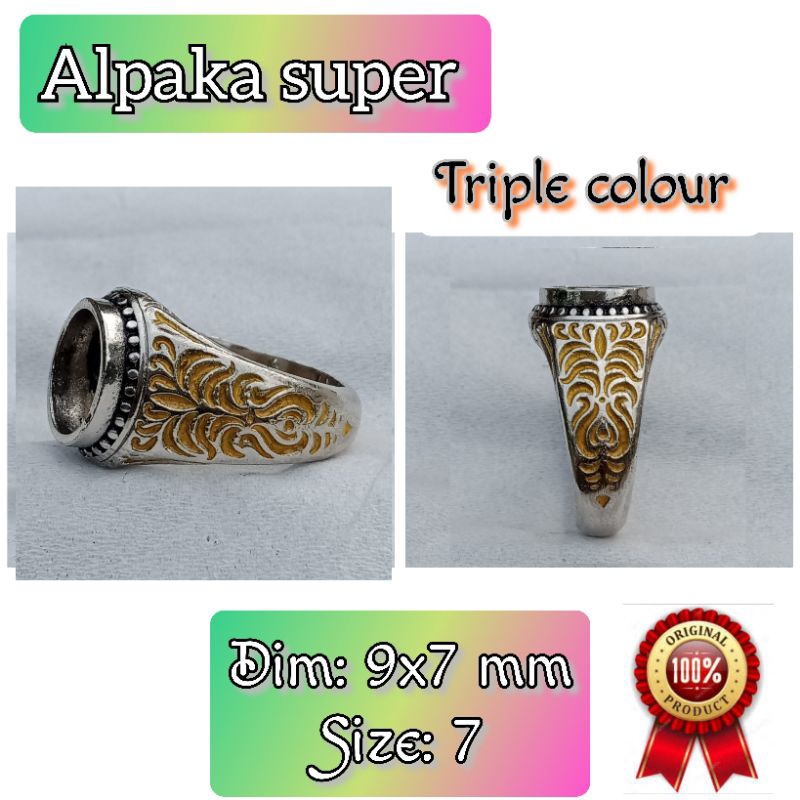 Jual Emban batu akik dan permata alpaka super triple colour atc.57 ...