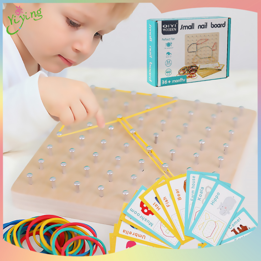 Jual Wooden Geometric Nail Board Geoboard + Kartu POla Papan Geometri ...