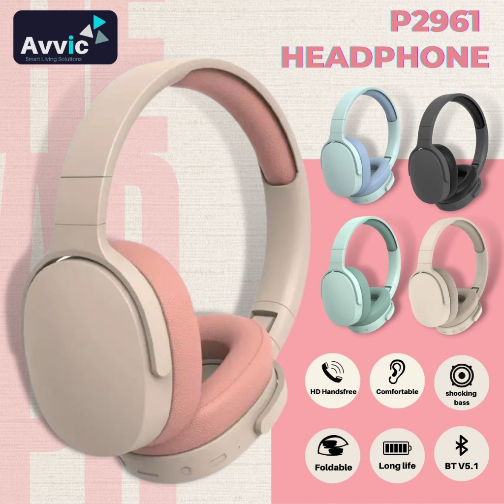 Jual AVVIC P2961 Headphone Wireless Bluetooth Headset Hifi Stereo Music ...
