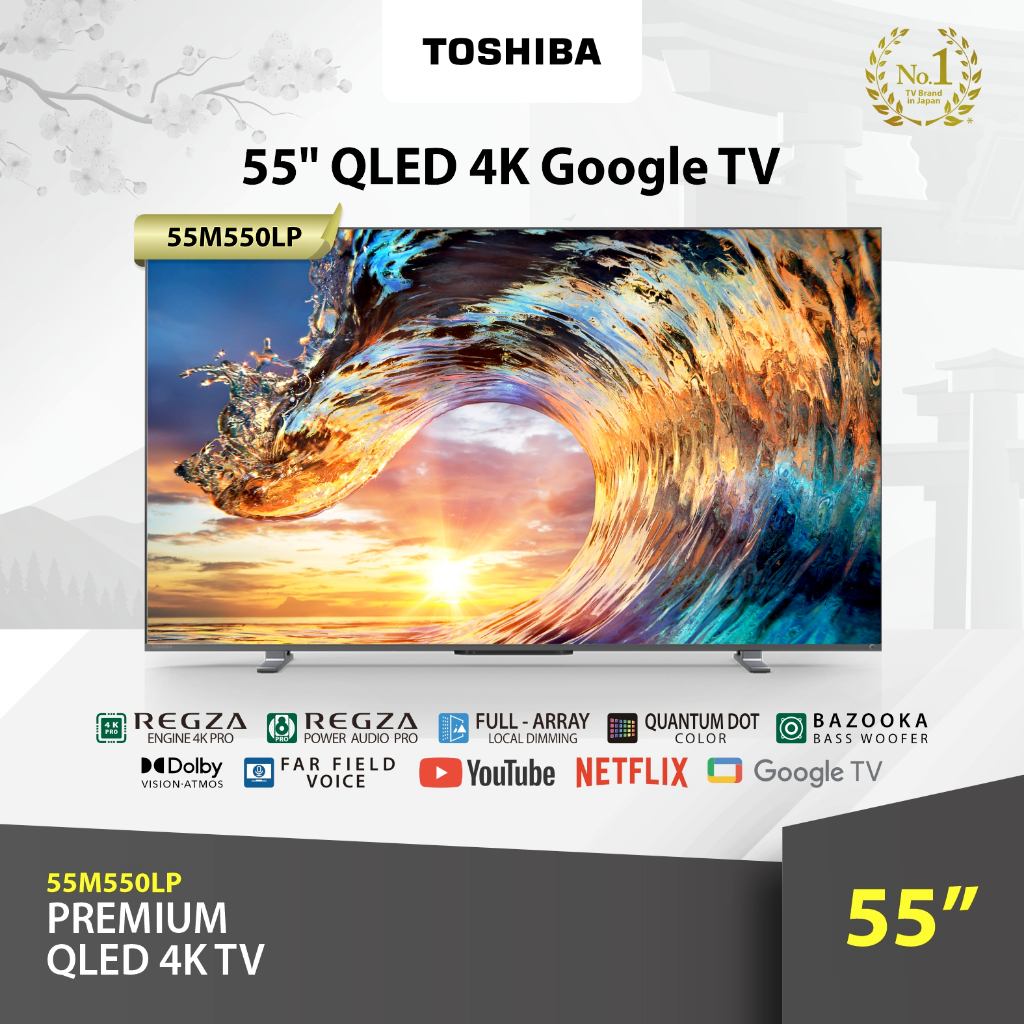 Jual Toshiba QLED 55" UHD 4K Smart Google TV 55 Inch Quantum Dot 55M550LP | Shopee Indonesia