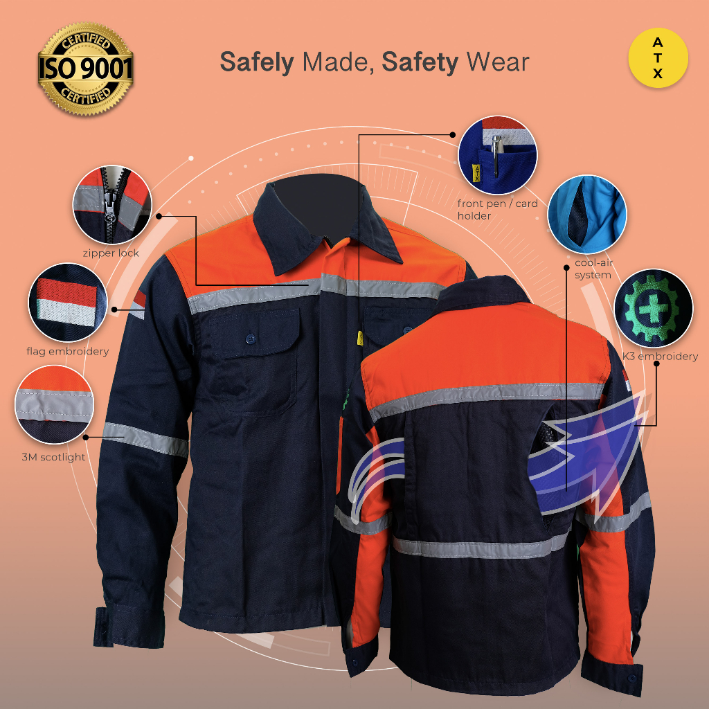 Jual Wearpack Safety Kemeja Safety Kerja Lapangan Lengan panjang ...