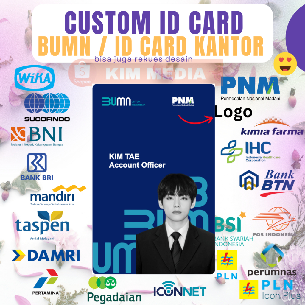 Jual Custom ID Card BUMN PERUSAHAAN ANGGOTA / ID CARD UNTUK KANTOR AWET ...