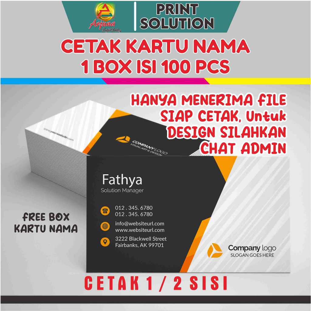 Jual KARTU NAMA ( 1 BOX ISI 100PCS ) 1 HARI SELESAI | Shopee Indonesia