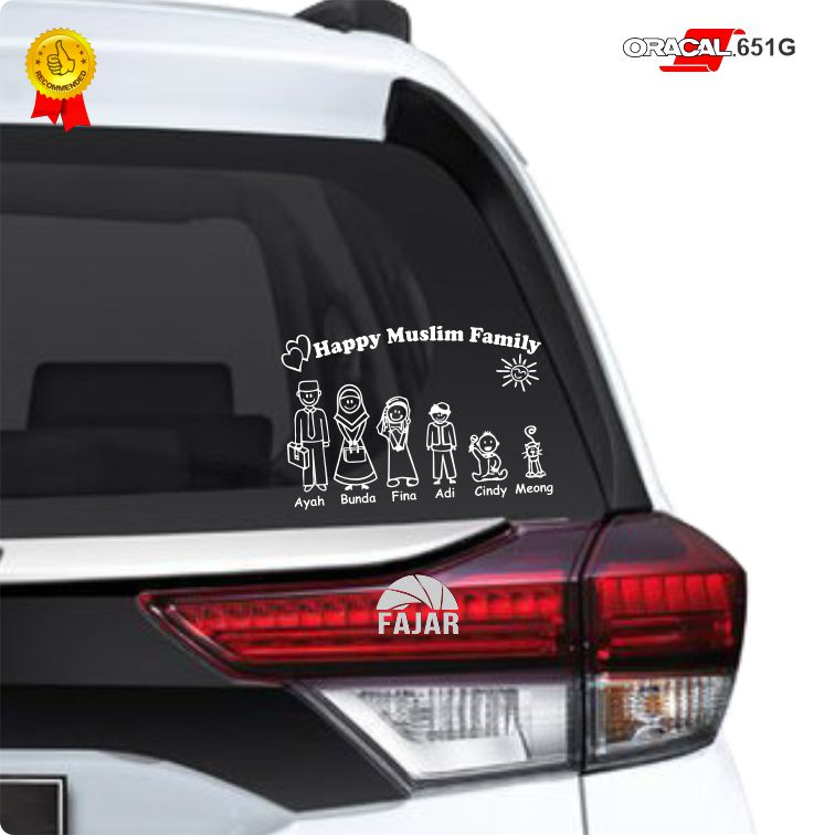 Jual Stiker Happy Family / Happy Muslim Family / Cutting Stiker Mobil ...