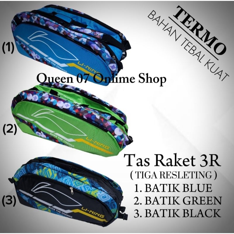Jual Tas Raket Badminton Ransel LN 3Resleting Guard BATIK / 2R bahan ...