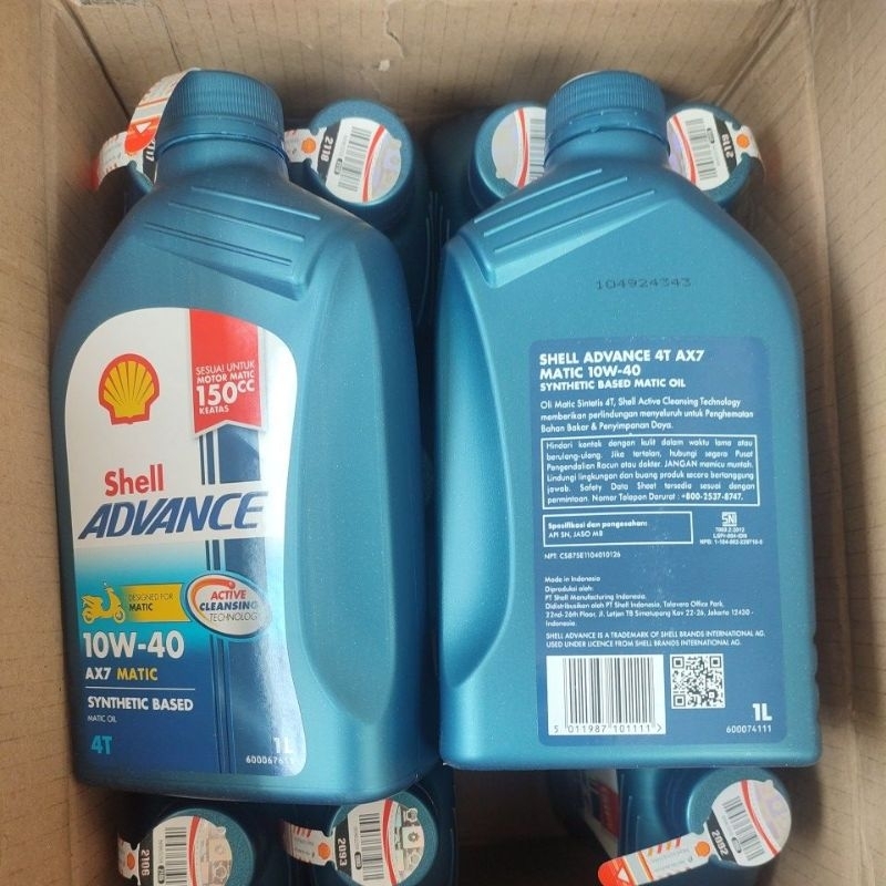 Jual oli shell matic AX7 advance 10W-40 1 liter | Shopee Indonesia