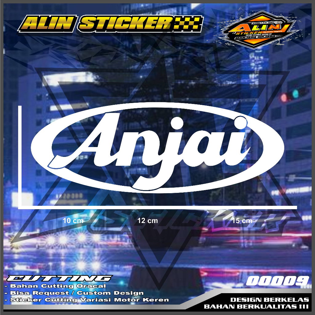 Jual AL00009 CUTTING STICKER VIRAL "ANJAY" PLESETAN LOGO ARAI HELMET ...