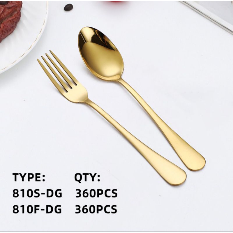 Jual Sendok Hotel Gold Sendok Garpu Set Korea GOLD Emas Tebal Sendok ...