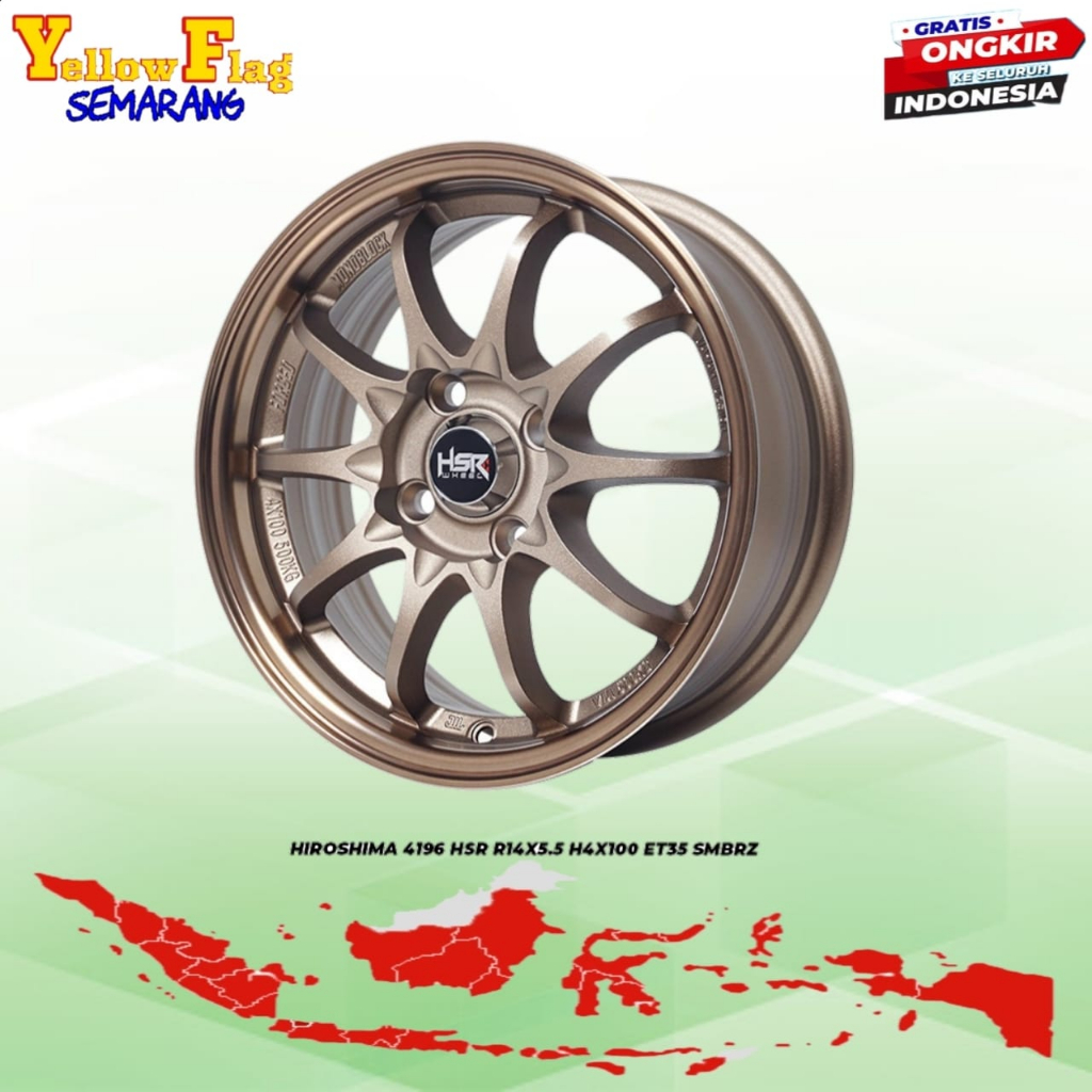 Jual Velg Mobil Racing Ring 14 Hsr Hiroshima Lebar 5,5 Baut 4 Brio Agya Ayla Sirion Dll | Shopee ...