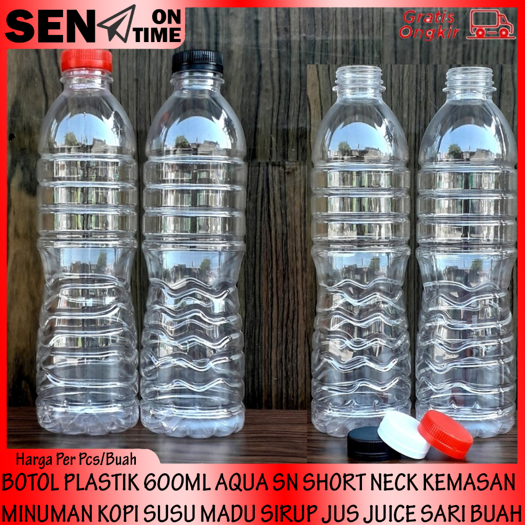 Jual BOTOL PLASTIK 600ML BOTTLE MINUM PELASTIK KEMASAN MINUMAN AQUA SN ...