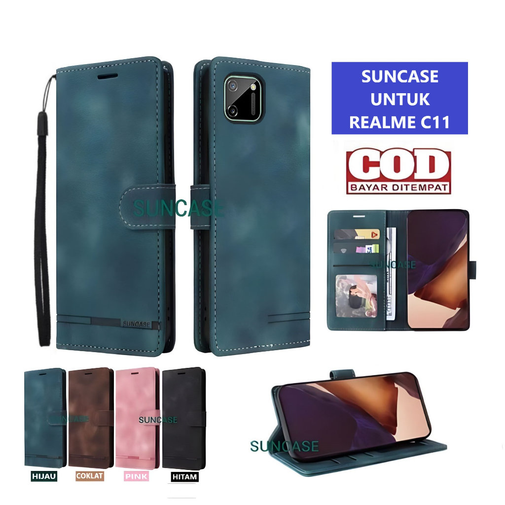 Jual Casing REALME C11 model flip buka tutup case kulit ada tempat foto ...