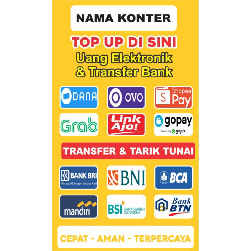 Jual Spanduk konter pulsa konter topup ewalet | Shopee Indonesia
