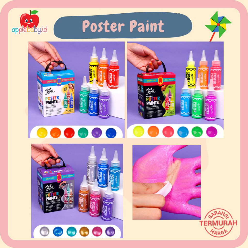 Jual Finger Paint Washable Poster Paint 6 Set Tinta Poster Untuk Anak ...