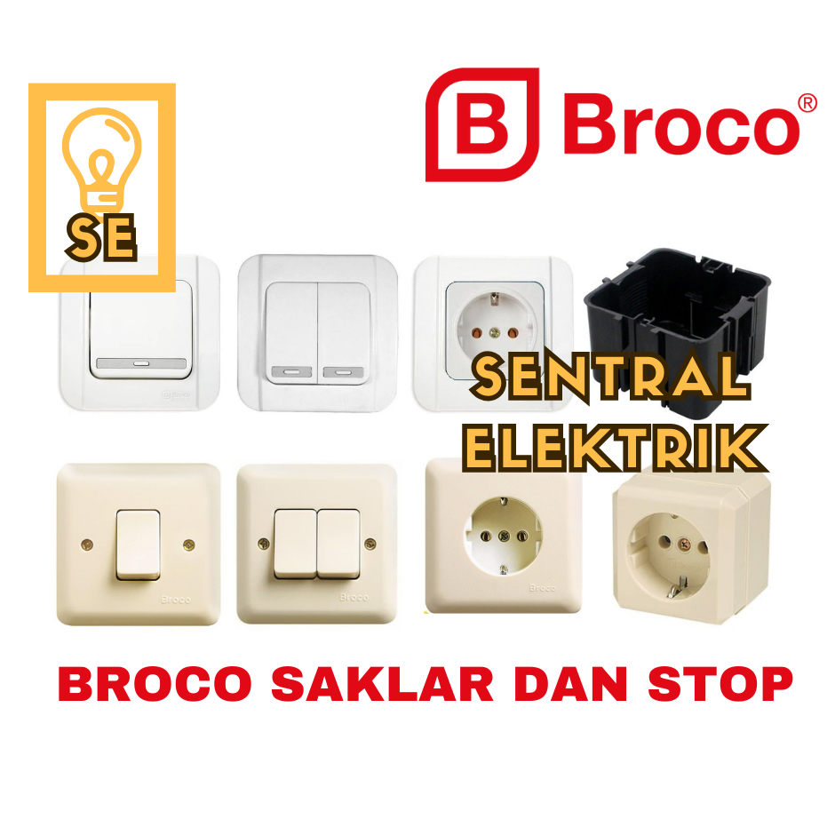Jual BROCO SAKLAR ENGKEL SERI STOP KONTAK NEW GEE GALLEO PUTIH CREAM ...